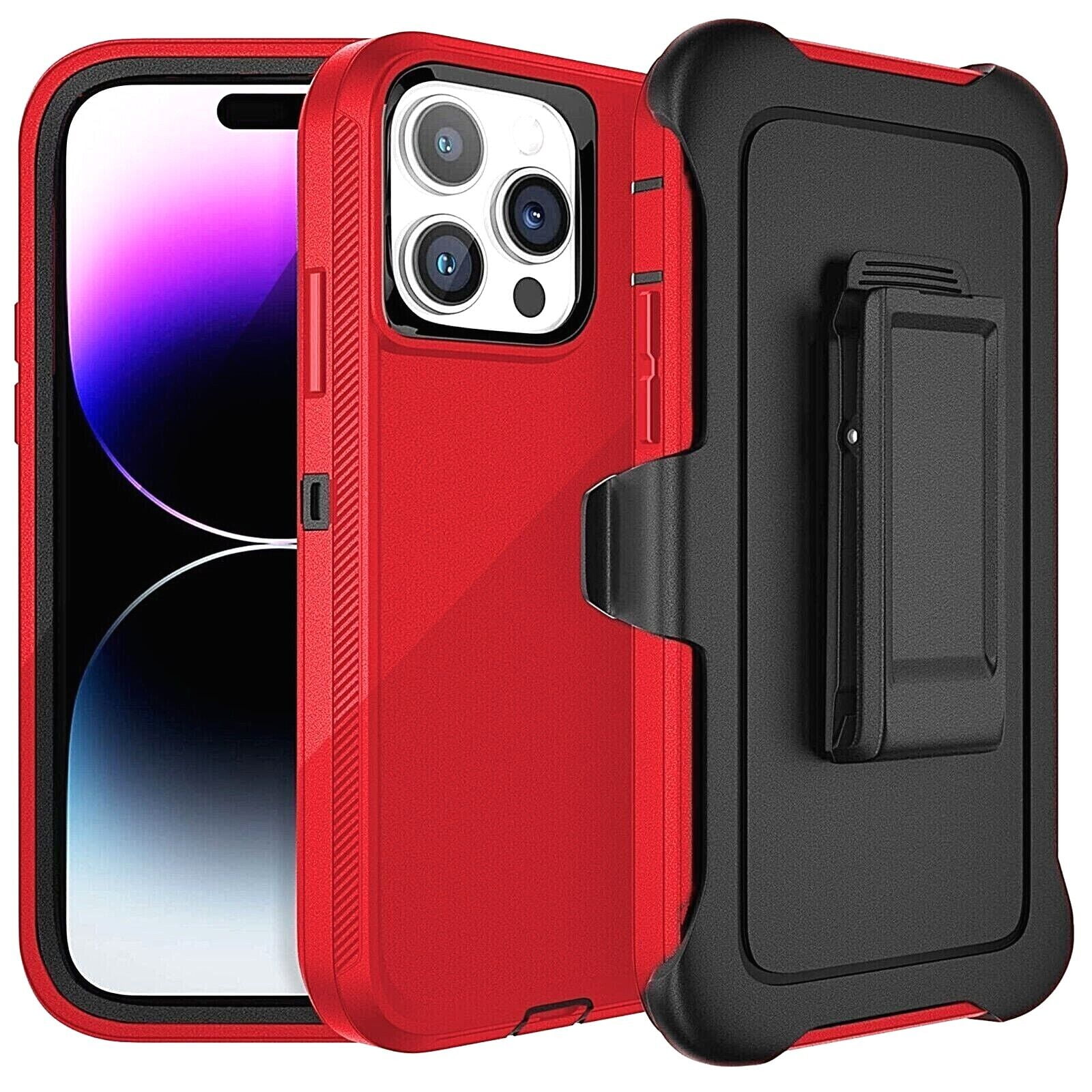 For iPhone 15/14/13/12 Pro Max /Plus Shockproof Defender Armor Case W ...