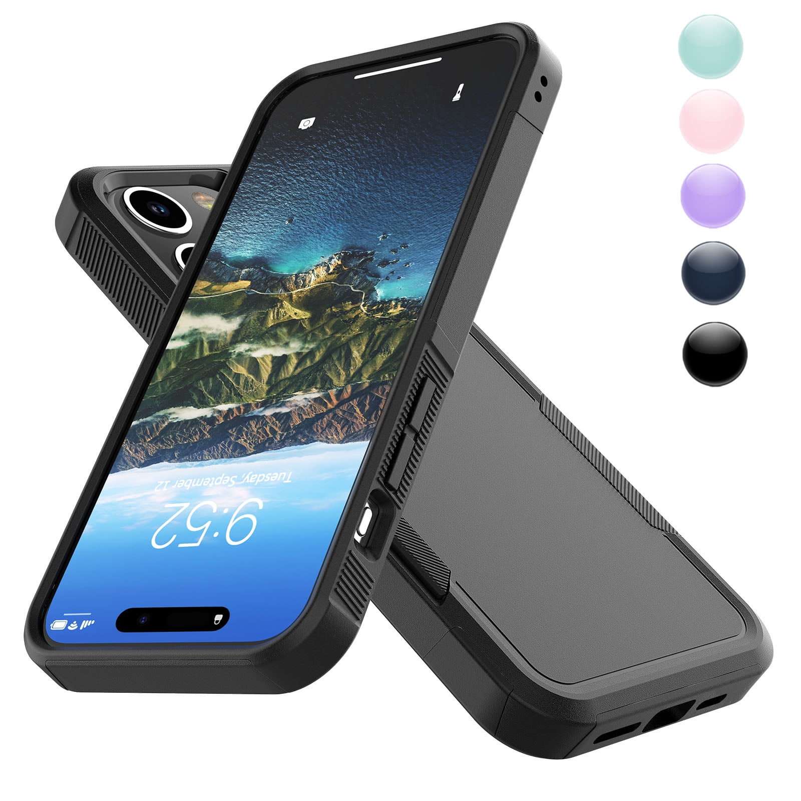 For iPhone 15 Case, 2 in 1 Heavy Duty Armor Shockproof Cases,Hisdou ...