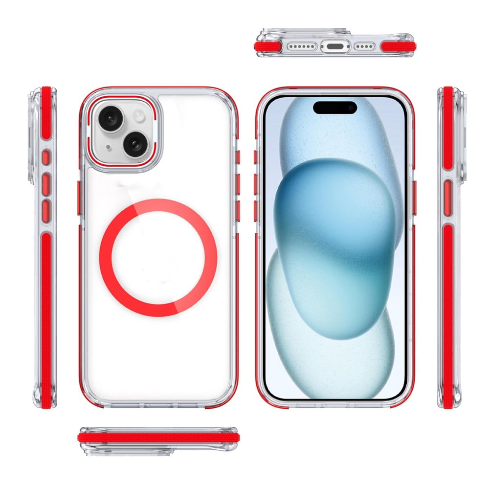 For iPhone 15 MagSonic Camera Bracket Stand Magnetic Ring Circle Hybrid ...