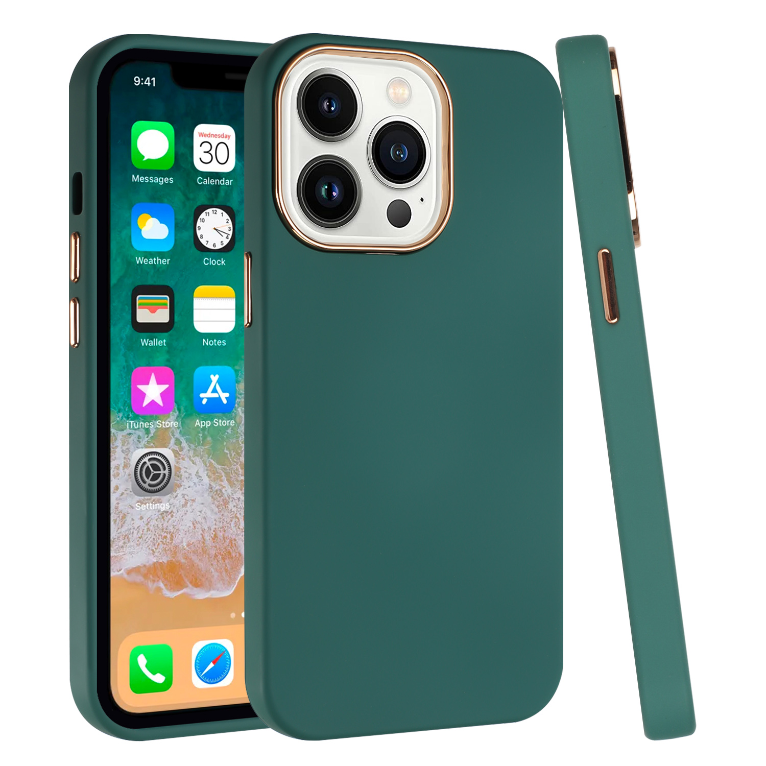 For iPhone 15 Pro Max Case Premium Cover w/ Chrome buttons + 2 Screen ...