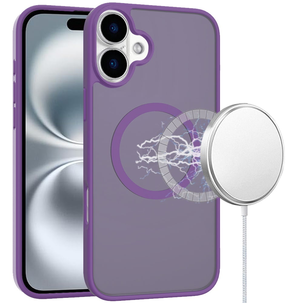 For iPhone 16 6.1 inch [Magnetic Circle] Smooth Safe Matte Feel Hybrid ...