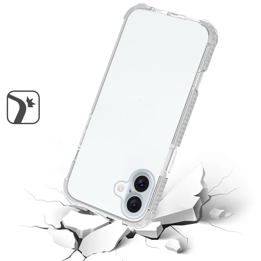 For iPhone 16 Plus 6.7 inch Acrylic Tough 2.5mm Transparent ShockProof ...