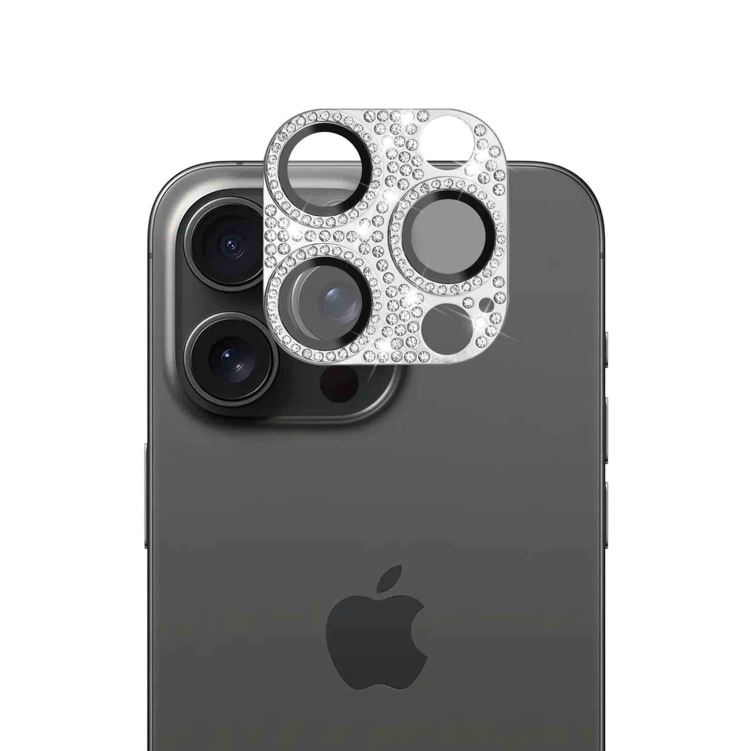 For iPhone 16 Pro 6.3 inch Diamond Bling Camera Lens Full Tempered ...