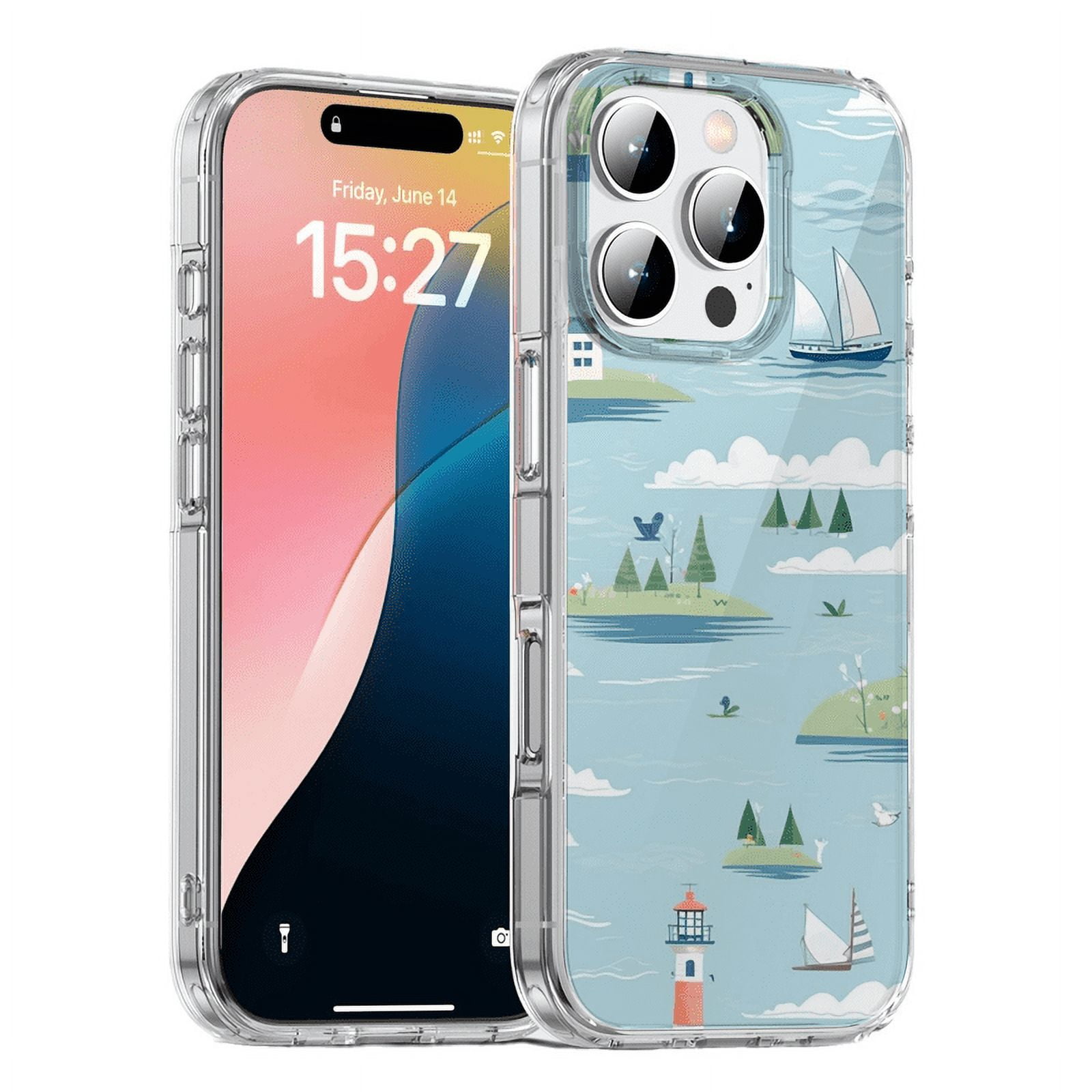 HZSY. Protective Gel Phone Case for iPhone 16 Pro - Printed Island and ...