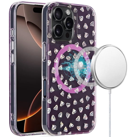 For iPhone 16 Pro Max 6.9 inch Magnetic Double Layer IMD Design Case ...