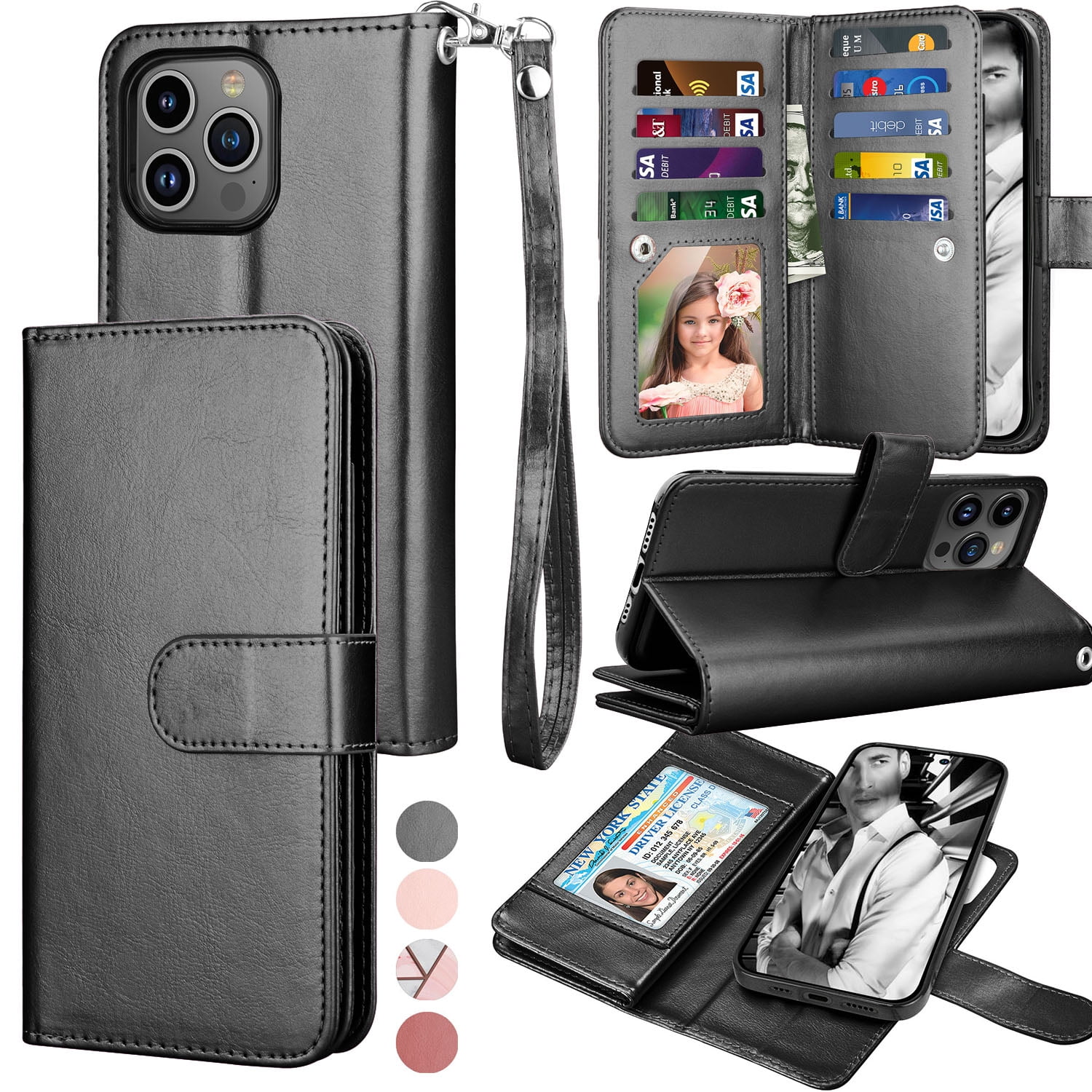 iPhone 11 Wallet Phone Case,Dteck Crossbag Wallet Lager Capacity Purse With Zipper Pocket, Flip ...