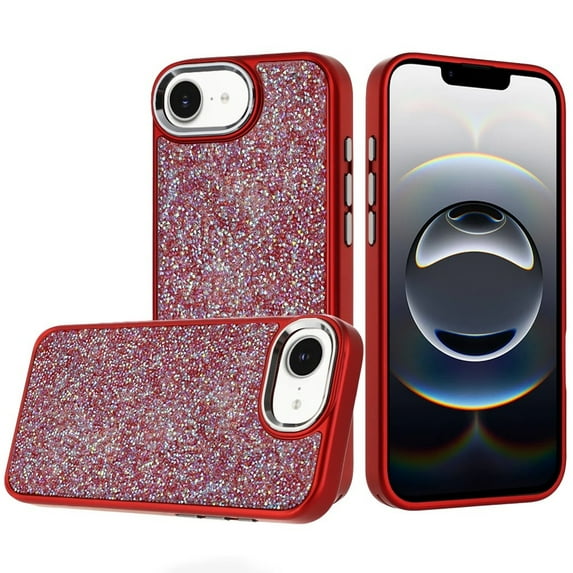 For iPhone 16E (E edition) / SE4 (2025) Crystal Glass Diamond with ...