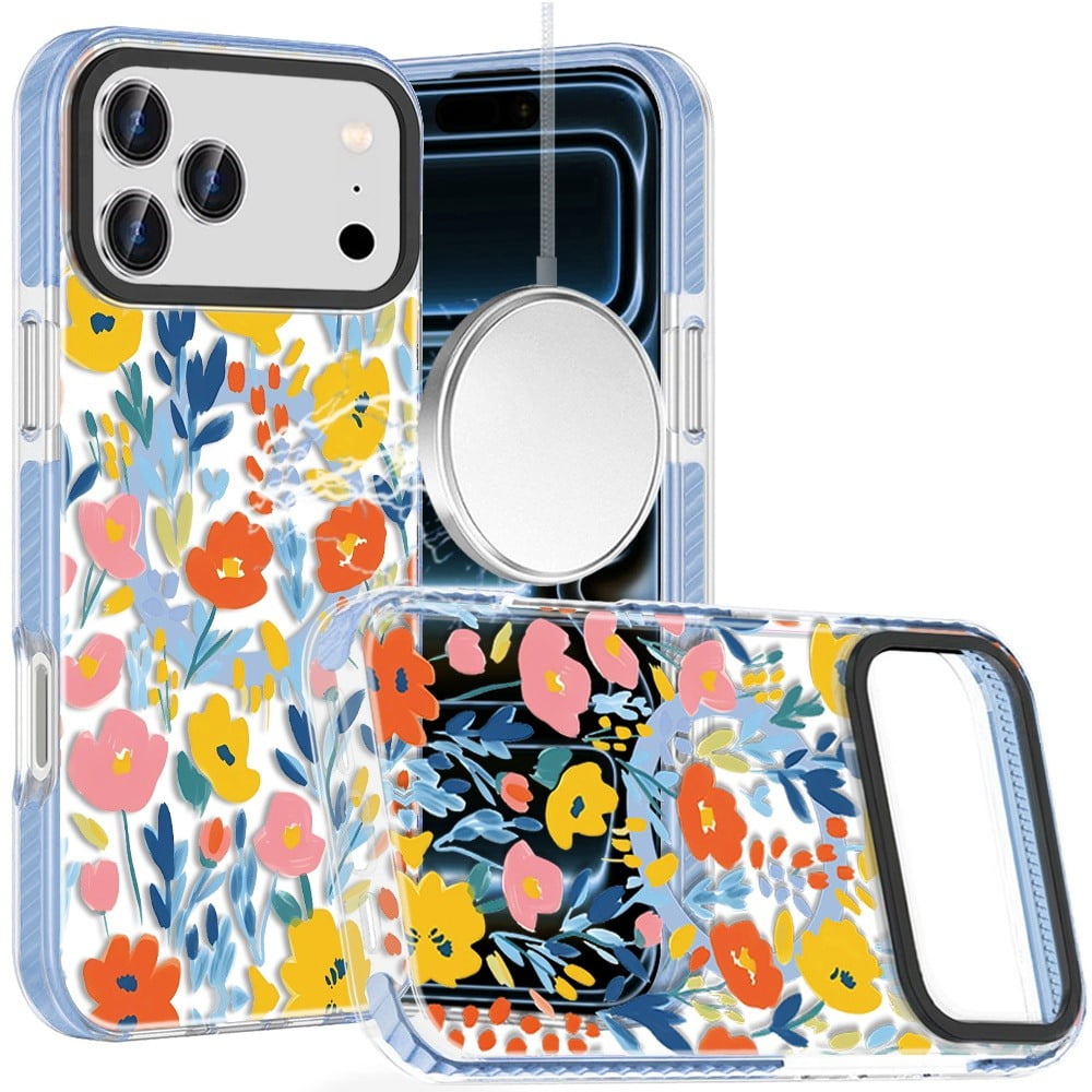 For iPhone 17 Pro Max Beautiful Magnetic Hybrid IMD Design Case ...