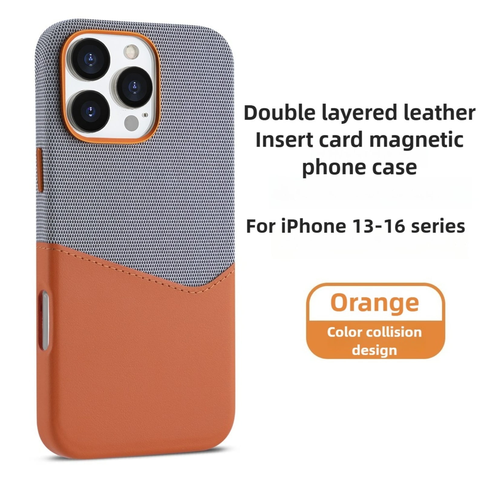 For iPhone 17 Pro Max Case Two-Tone Leather Texture Skin-Feel ...