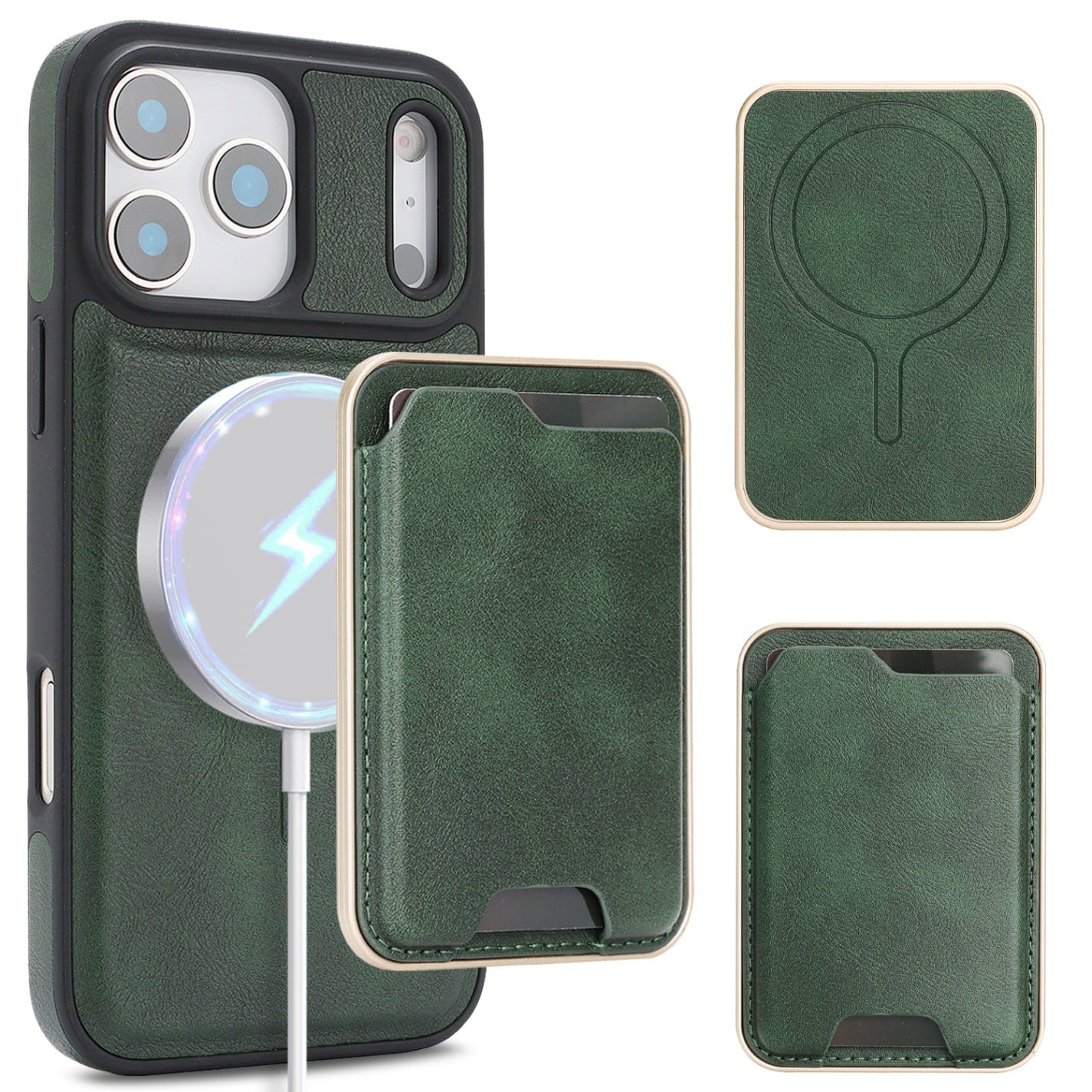 For iPhone 17 Series MagSafe Leather iPhone Case with Magnetic Card ...