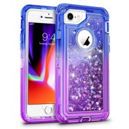 Apple iPhone 8/7 Tough Defender Case, Sparkling Liquid Glitter Heart ...