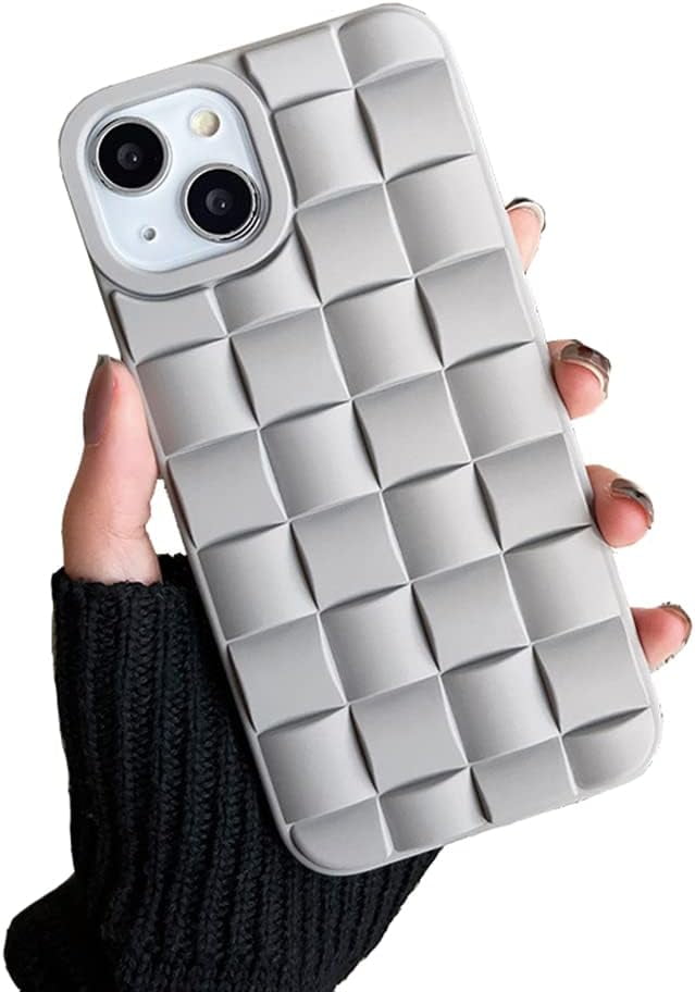 For iPhone Case Cute 3D Weave Grid Lattice Print Design Soft TPU ...