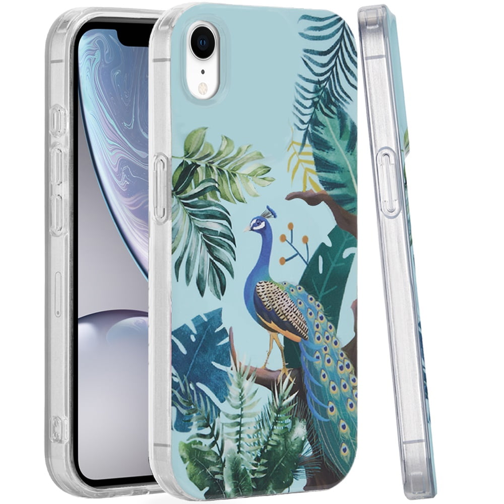 For iPhone XR Double Layer Design IMD TPU Case - Peacock - Walmart.com