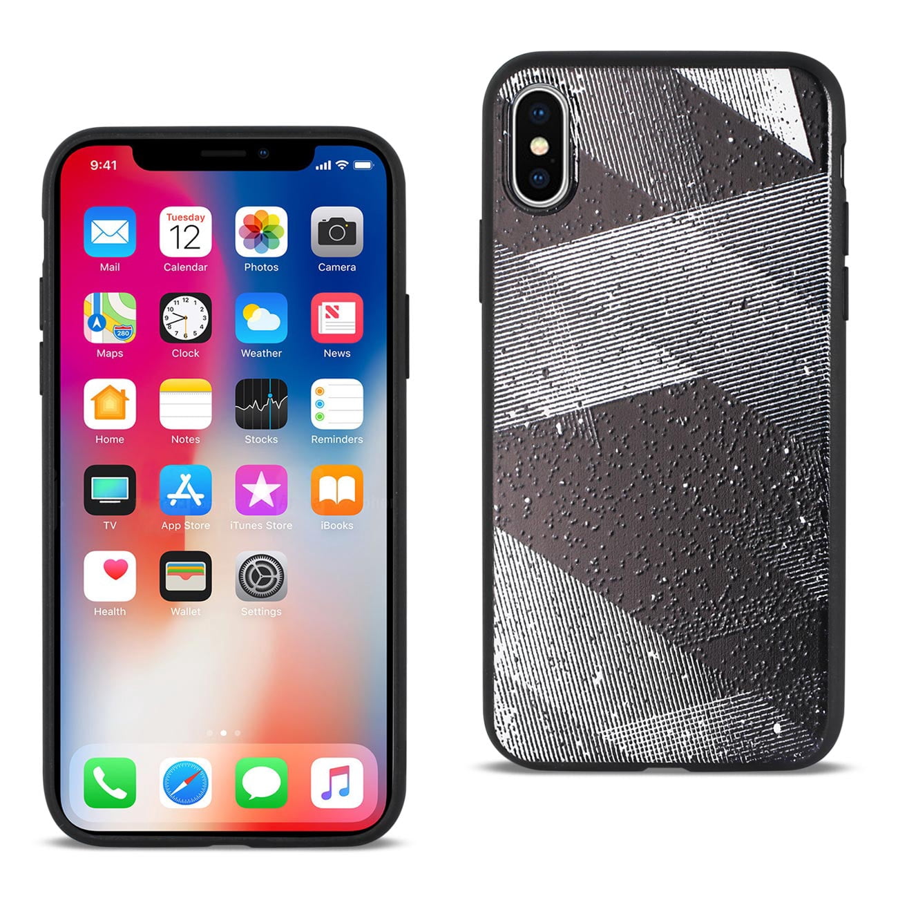 For use with iphone X Design Tpu Case With Shades Of Oblique Stripes ...