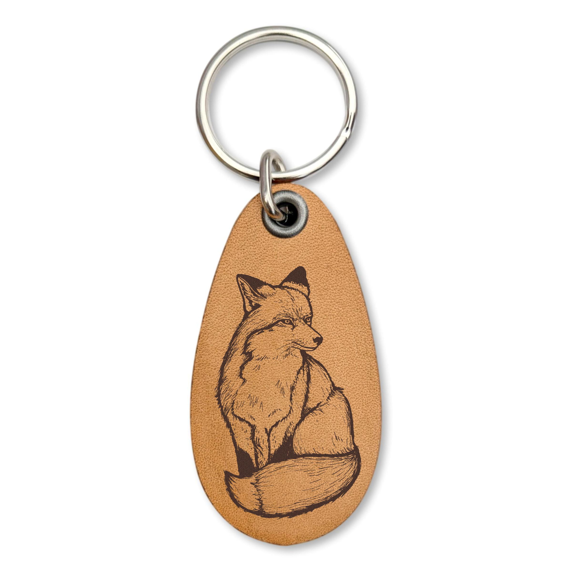 ForLeatherMore - Majestic Fox - Genuine Leather Keychain - Walmart.com