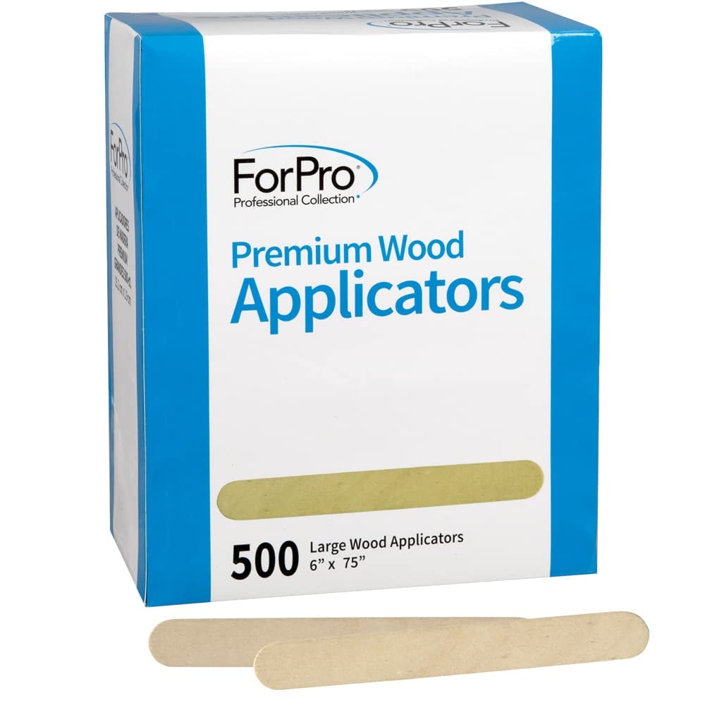 ForPro Premium Wood Applicators, Non-Sterile, Hair Removal Waxing Applicators, Large, 6” L x .75 ...