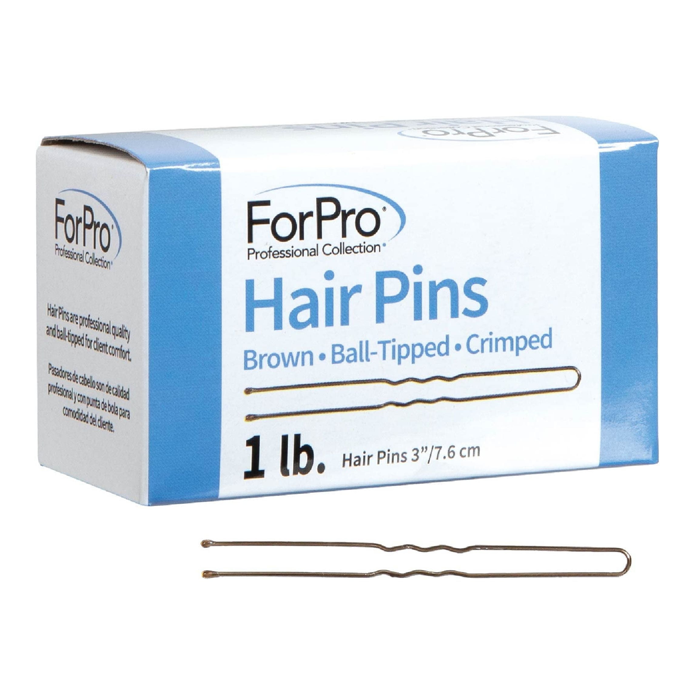 ForPro Professional Collection Hair Pins, Brown, Ball-Tipped, Crimped ...