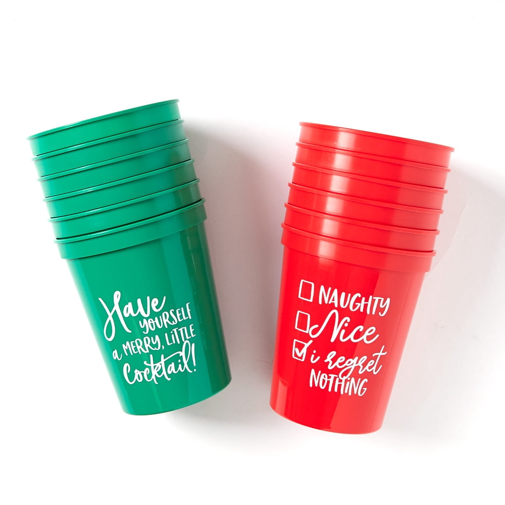 ForYourParty.Com Holiday Party Cups - Naughty or Nice - Green and Red ...