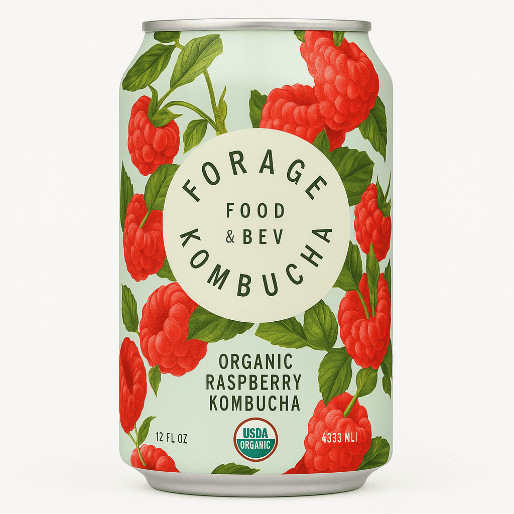 Forage Food & Bev Organic Raspberry Kombucha – 12 fl oz (Pack of 12) - Walmart.com