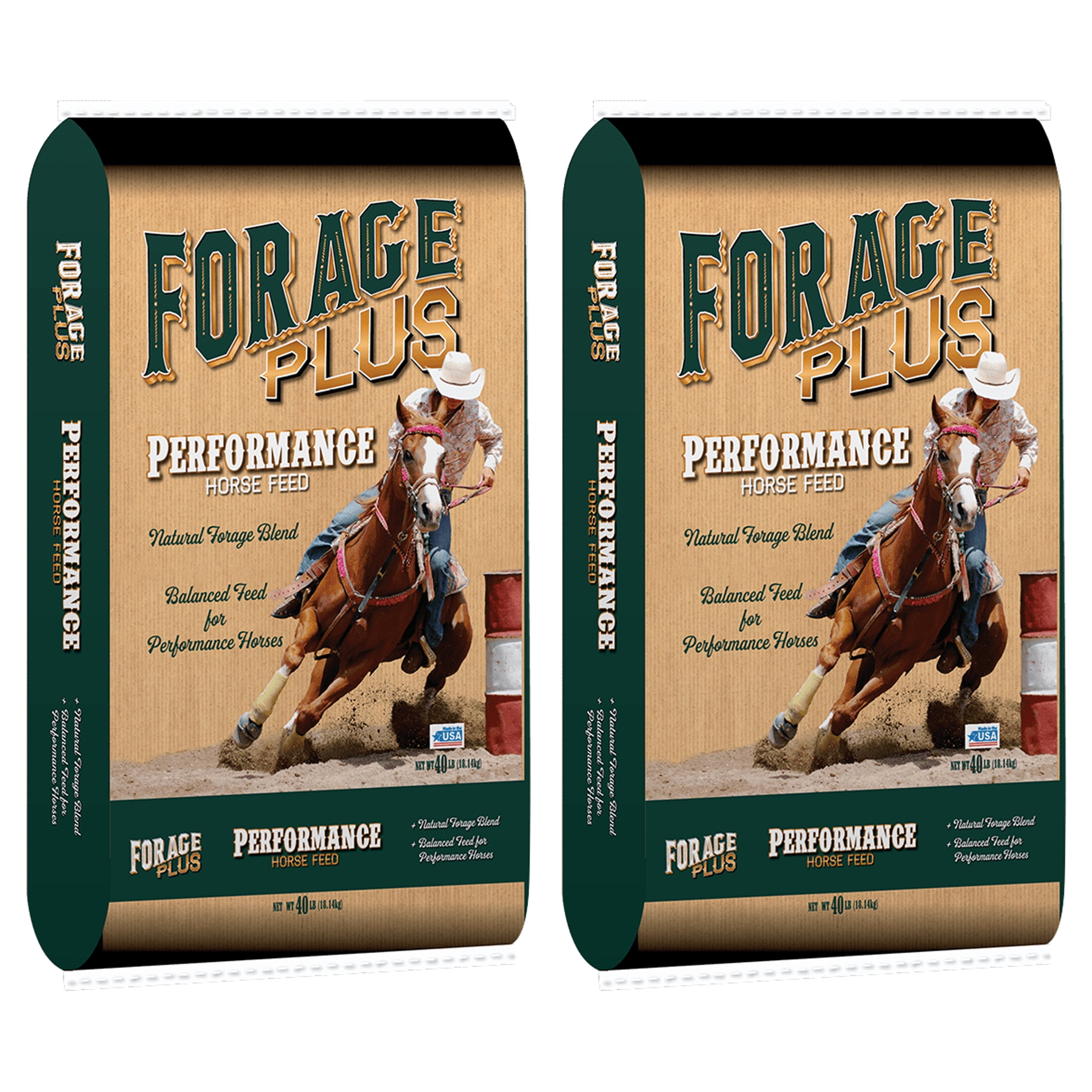 (2 pack) Forageplus Performance Horse Feed, 40 lb - Walmart.com