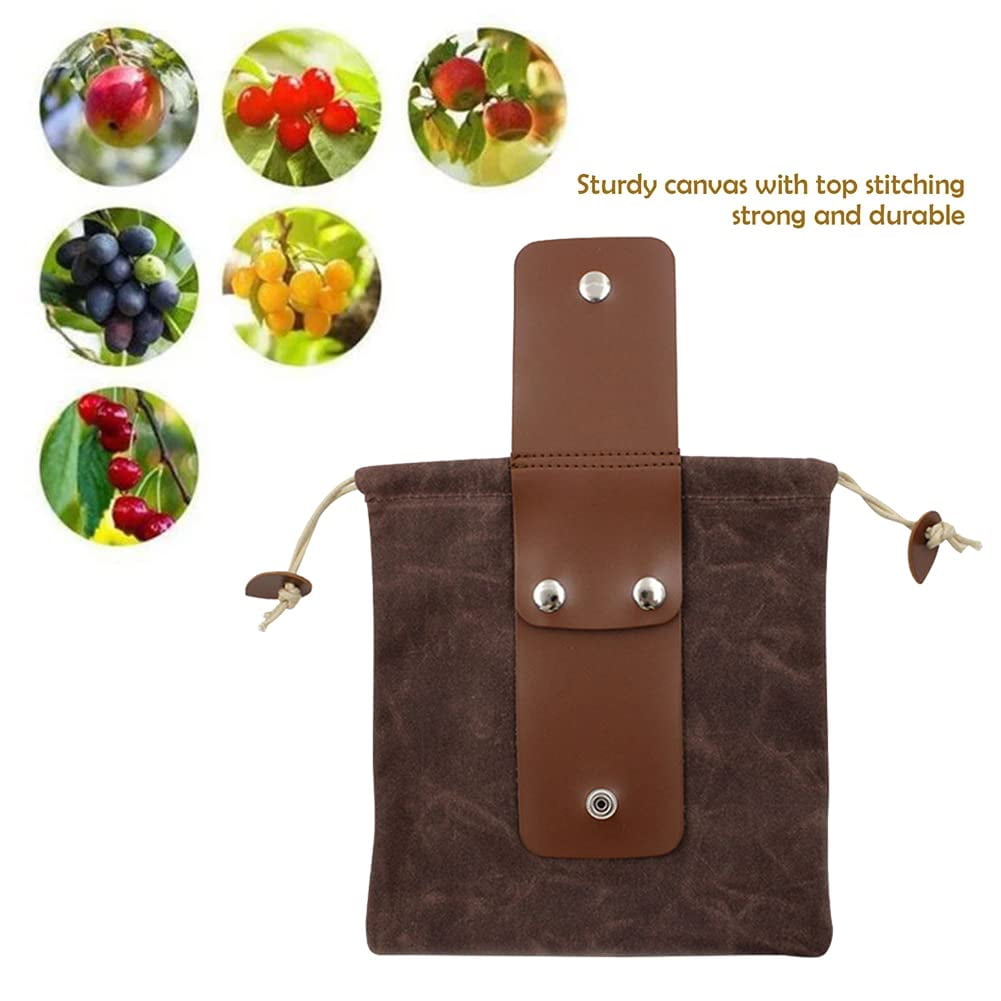 Foraging Bag, Outdoor Picking Fruit Bags, Waxed Canvas Foraging Pouch ...