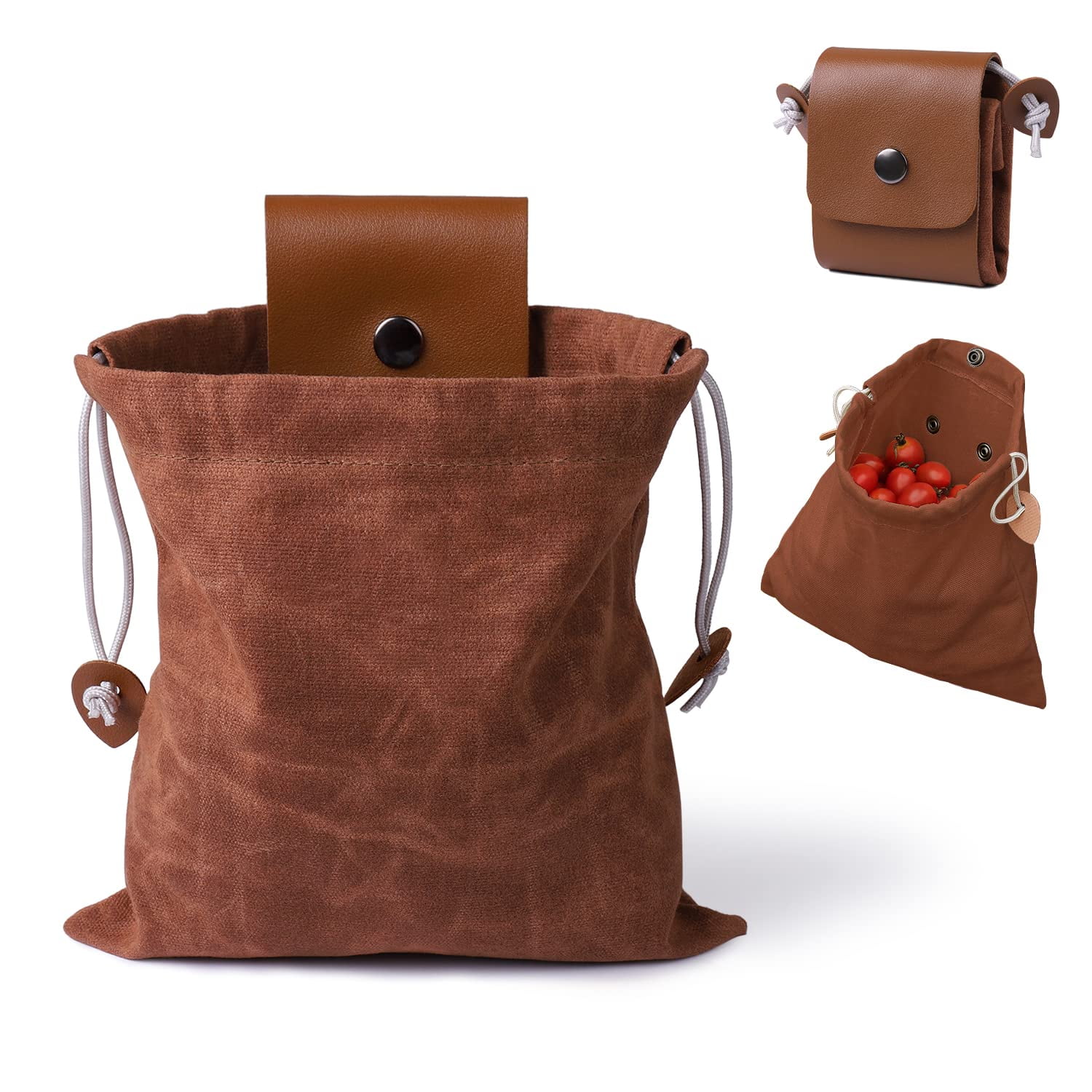 Foraging Bag, Outdoor Picking Fruit Bags, Waxed Canvas Foraging Pouch ...