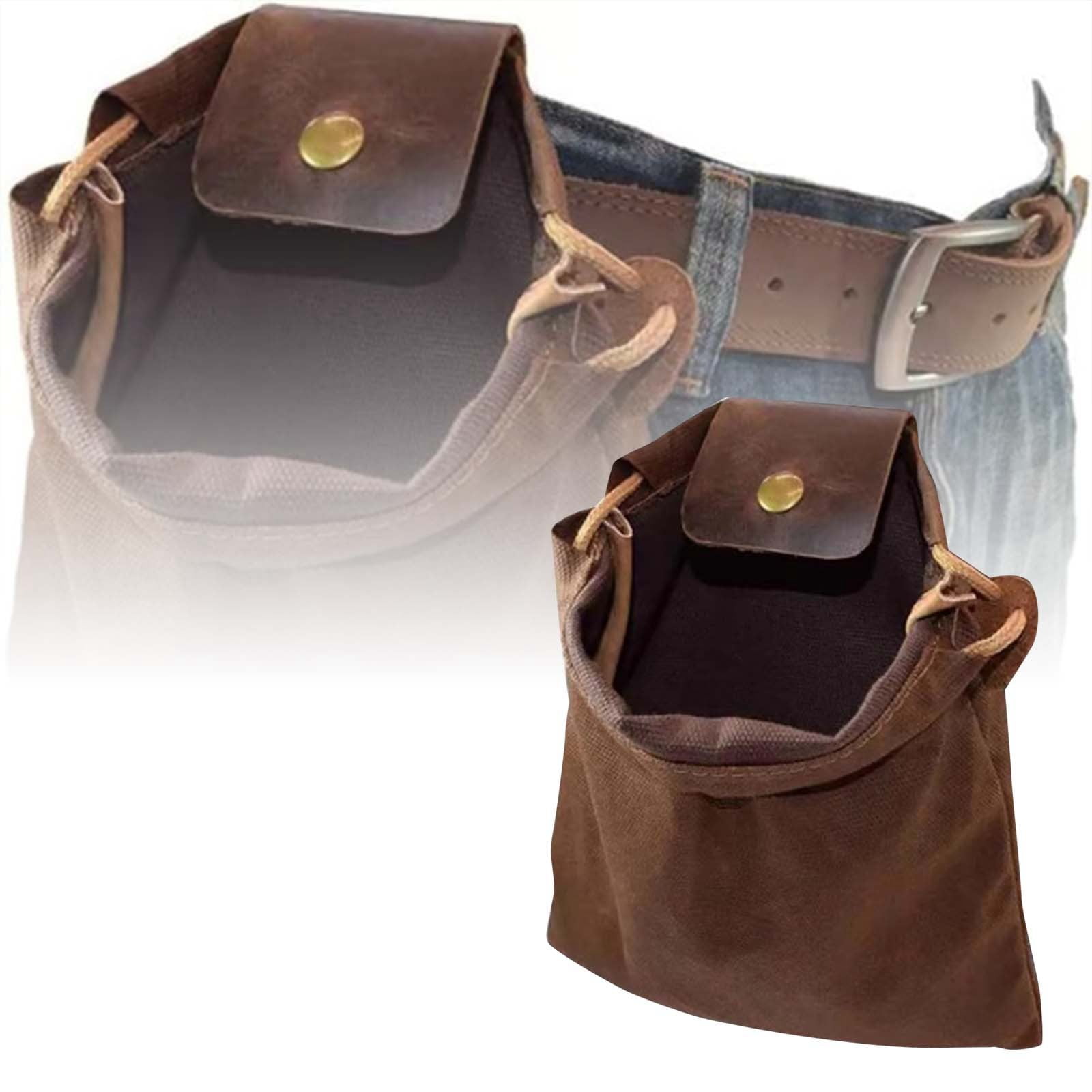 Foraging Bag Waxed Canvas Collapsible Outdoor Camping Foraging Pouch ...