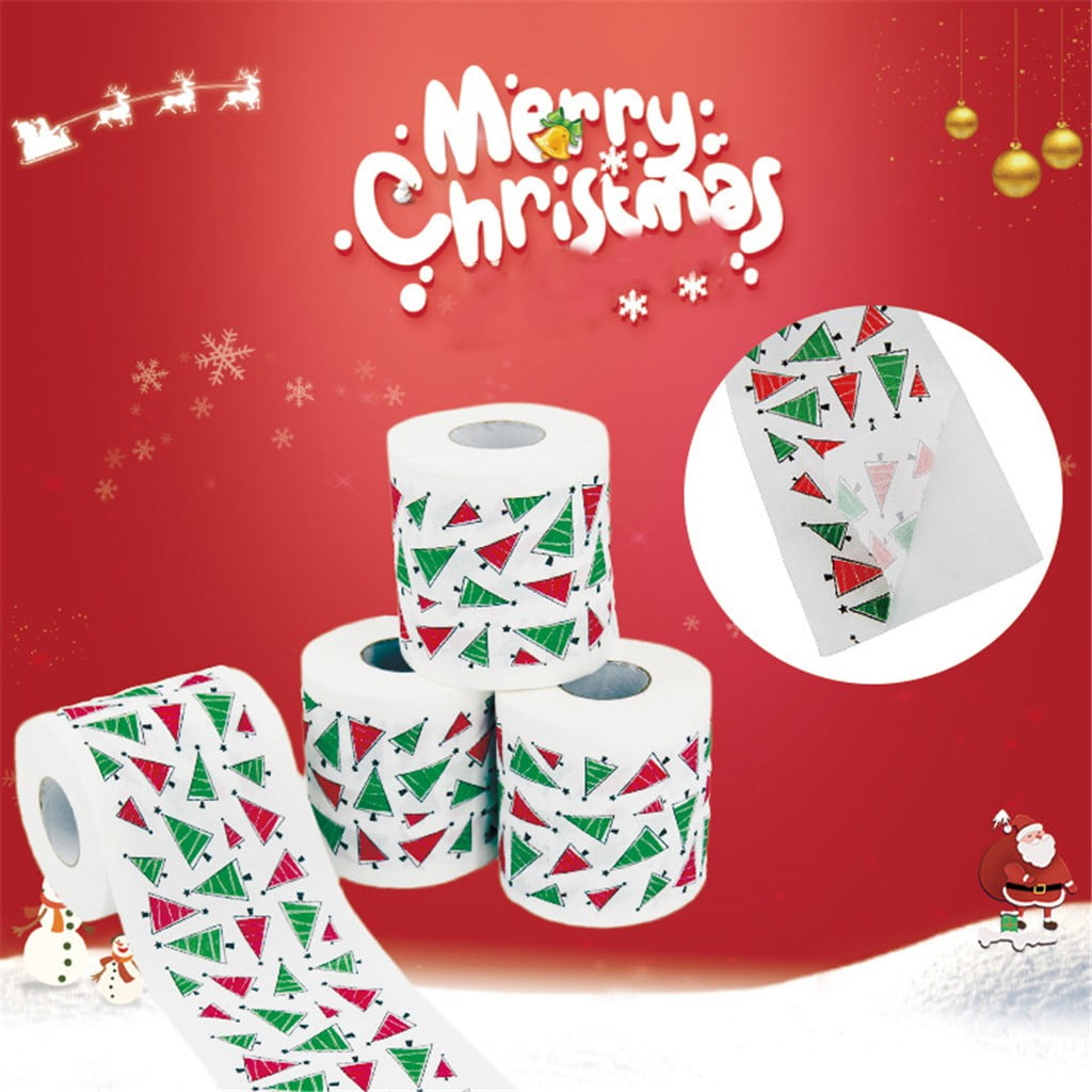 Foraging dimple 6 Rolls Christmas Toilet Paper Tissue Napkin Disposable ...