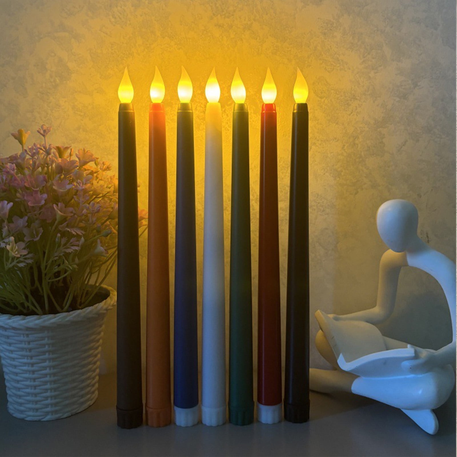 Foraging dimple 6PCS Flickering LED Flameless Taper Candles with Remote ...