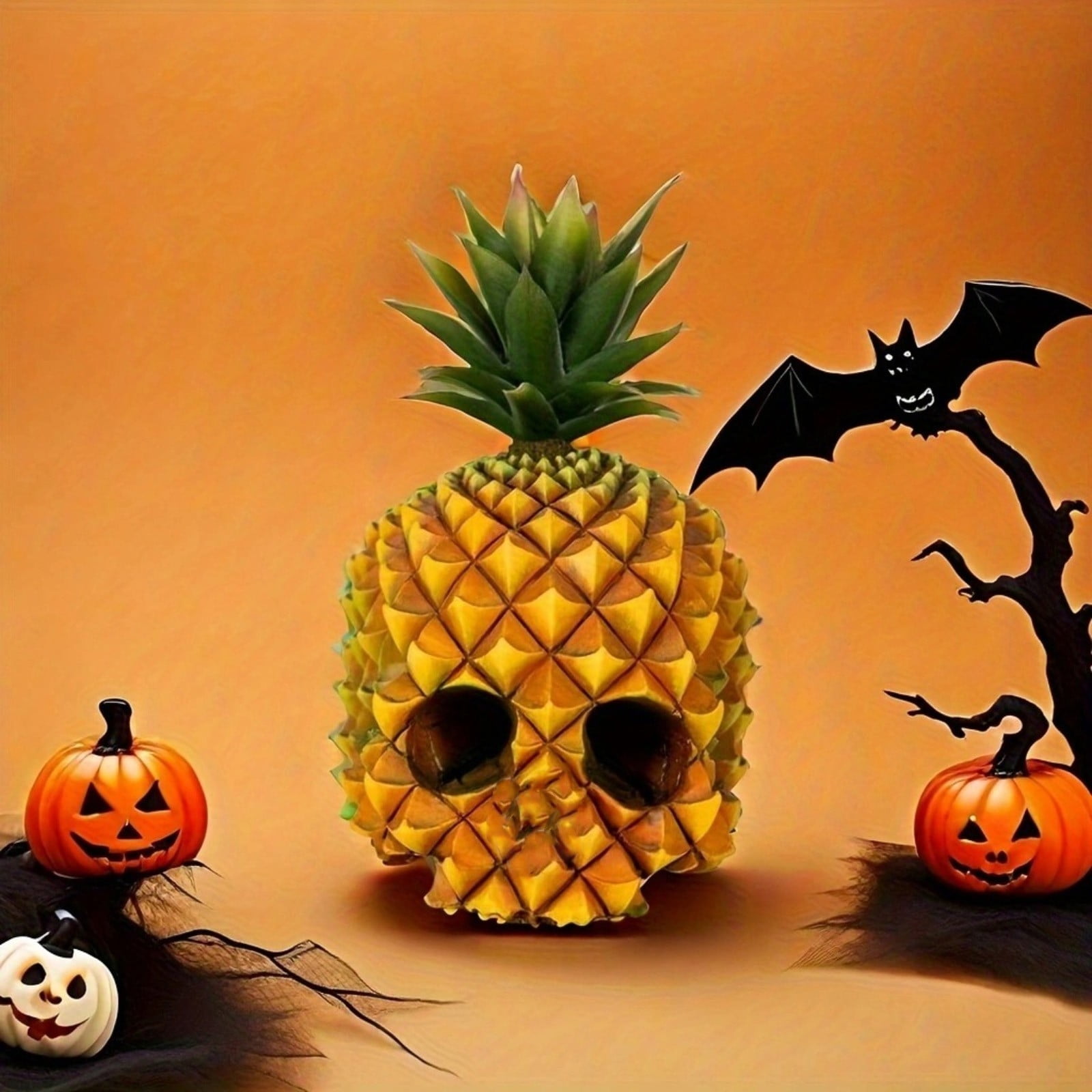 Foraging dimple Halloween Pineapple Skeleton Scary Halloween Skull ...