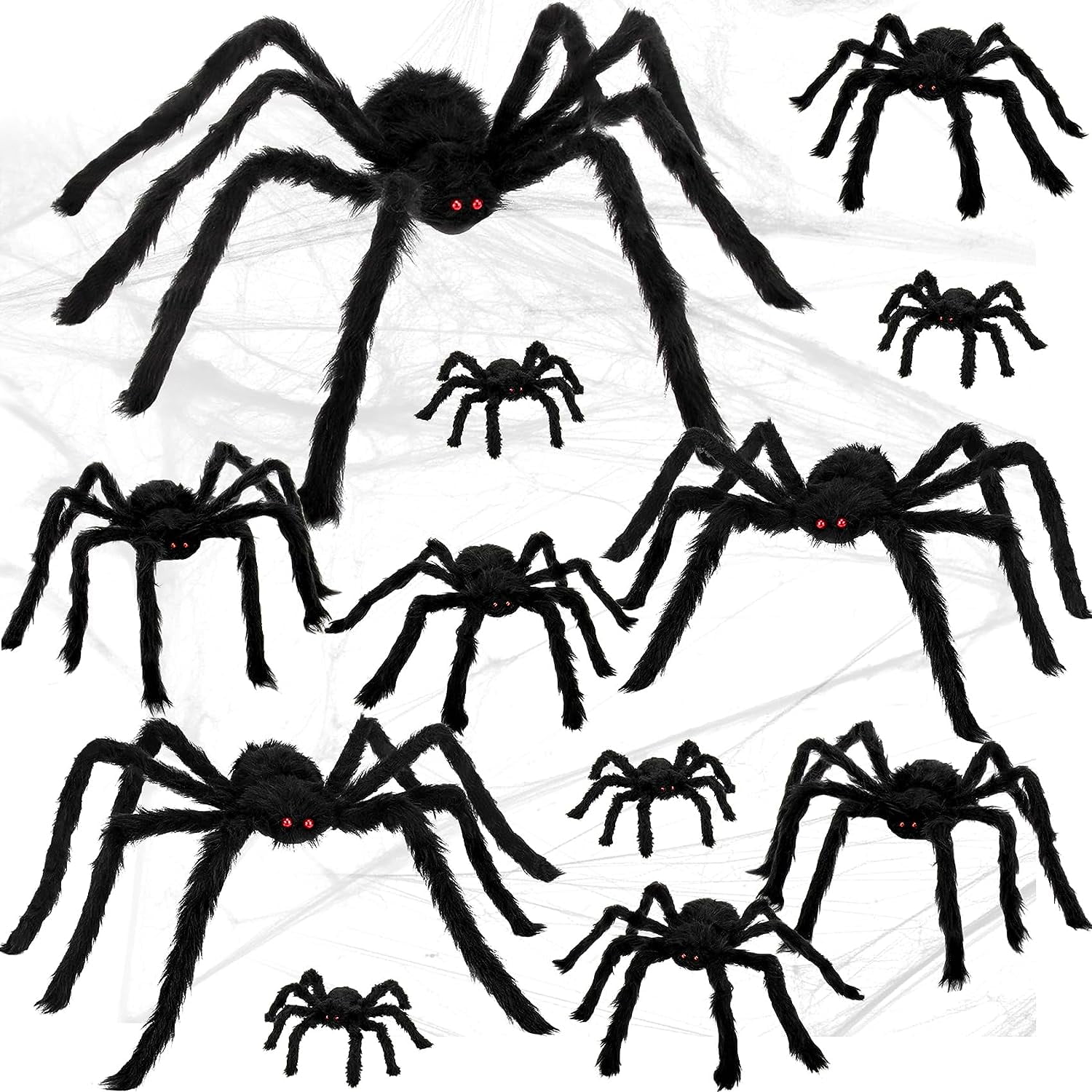 Foraging dimple Halloween Spider Decorations, Giant Spiders Outdoor ...