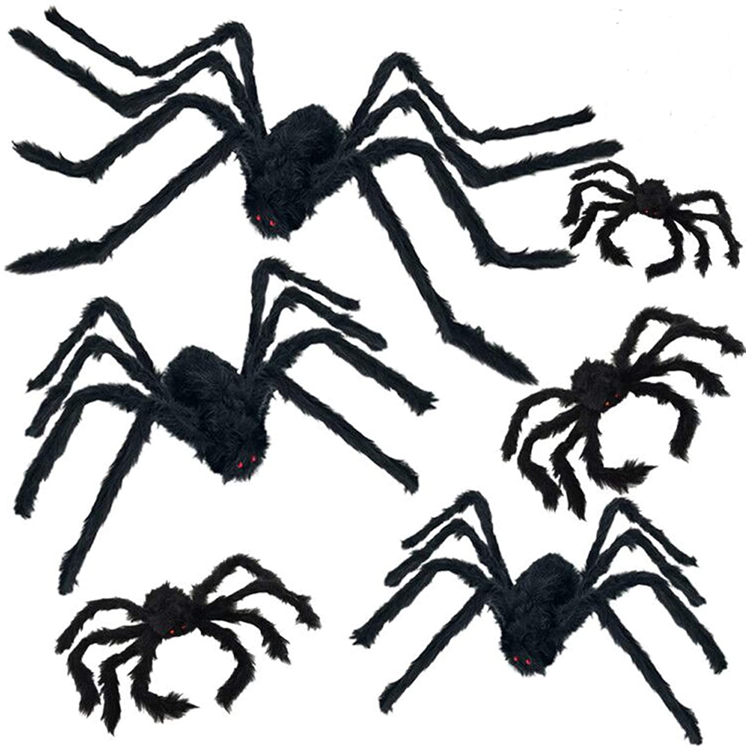 Foraging dimple Halloween Spider Decorations, Scary Giant Spiders Set ...
