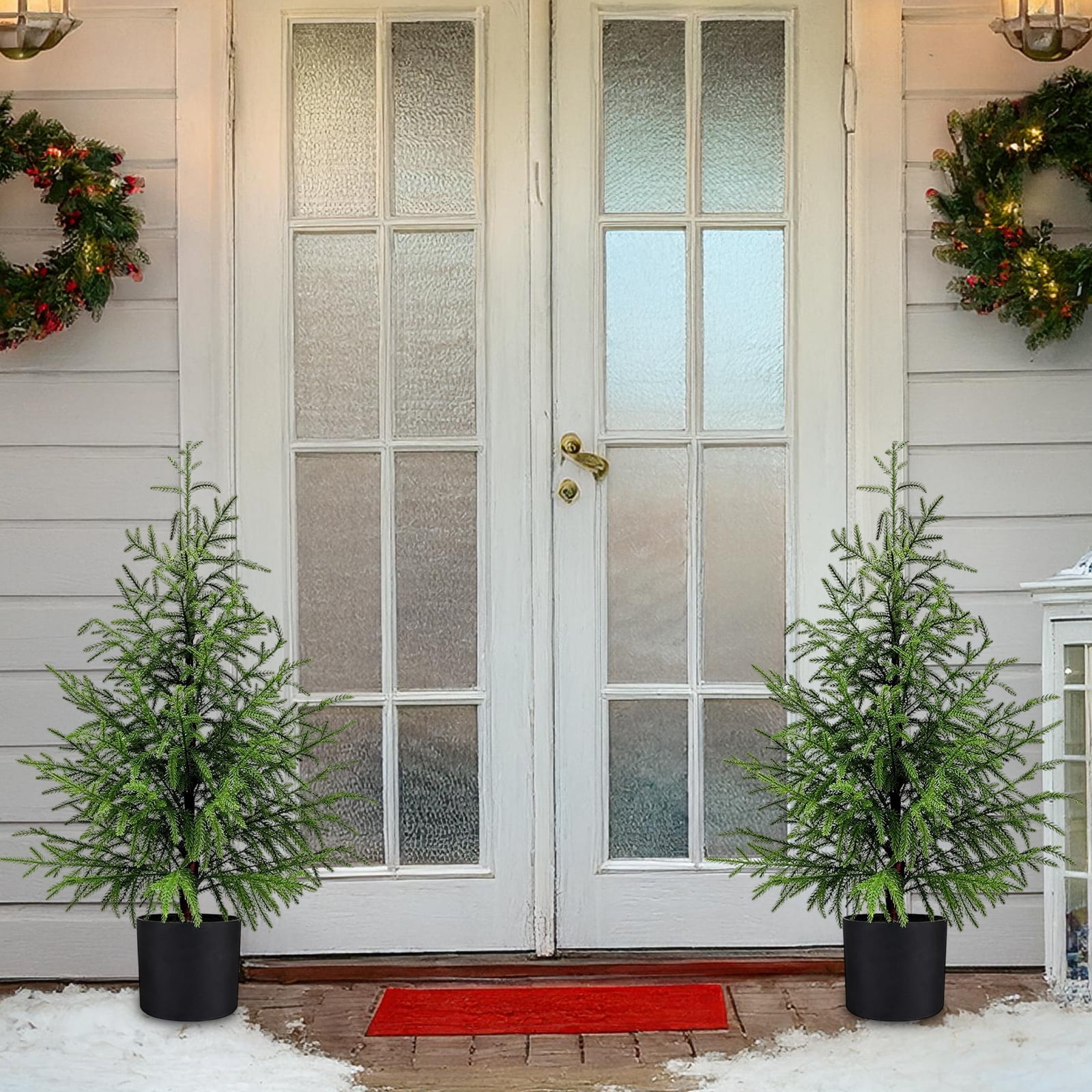 Foraging dimple Soft Touch 2 Count 2 Ft Cedar Artificial Trees in ...