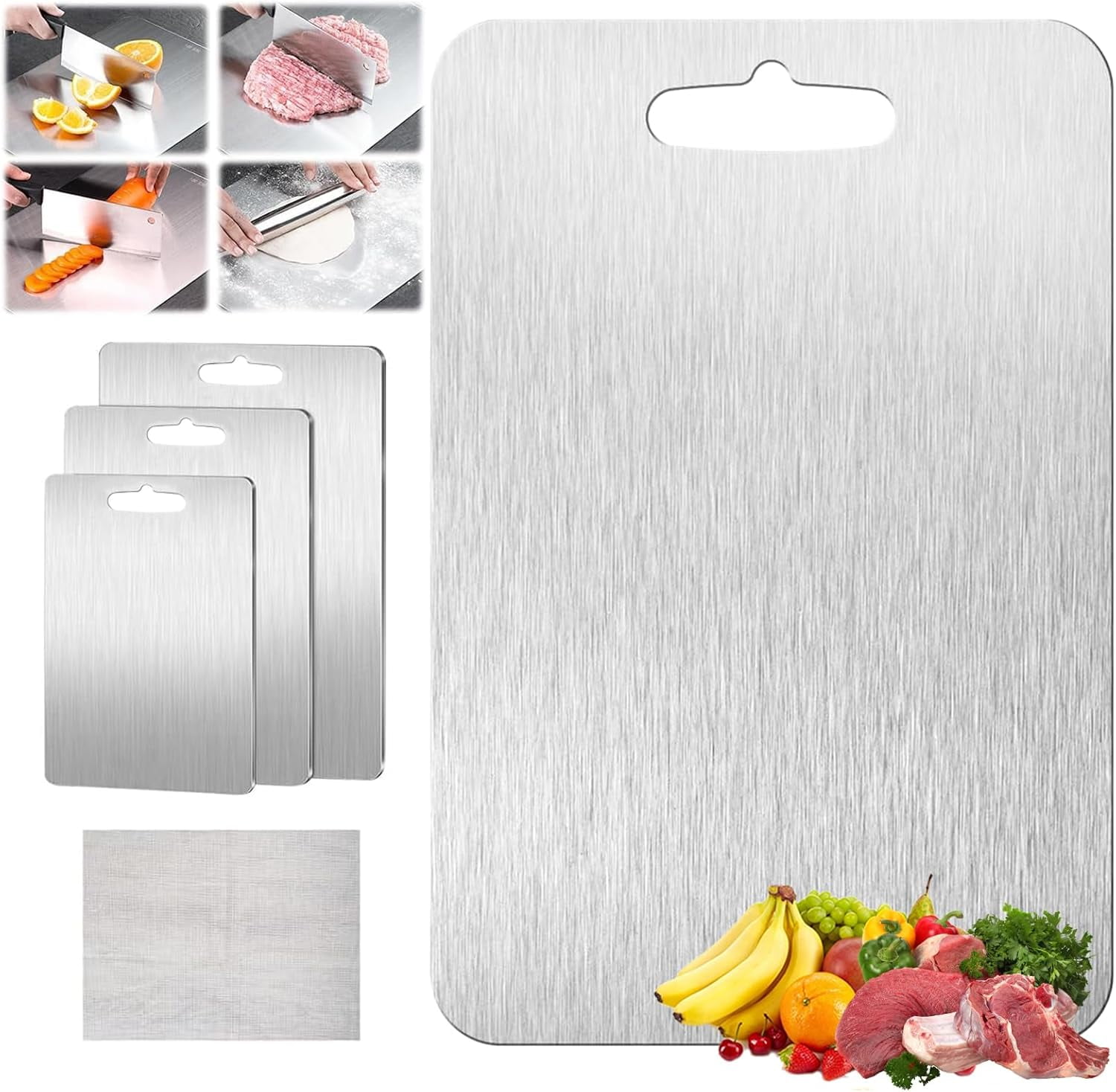 Foraging dimple Titanium Cutting Board, 2025 Upgrade Titanium Cutting ...
