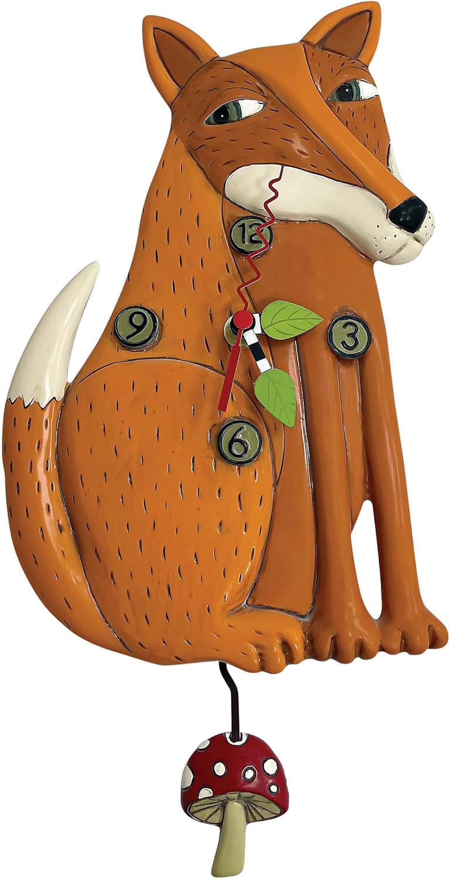 Foraging with Mushroom Sculpted Pendulum Wall Clock, 14 Inch ...