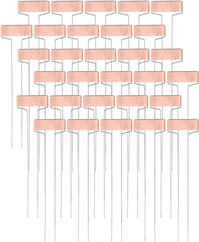 Foraineam 30 Pack 10 Inch High Copper Plate Metal Plant Labels Garden ...