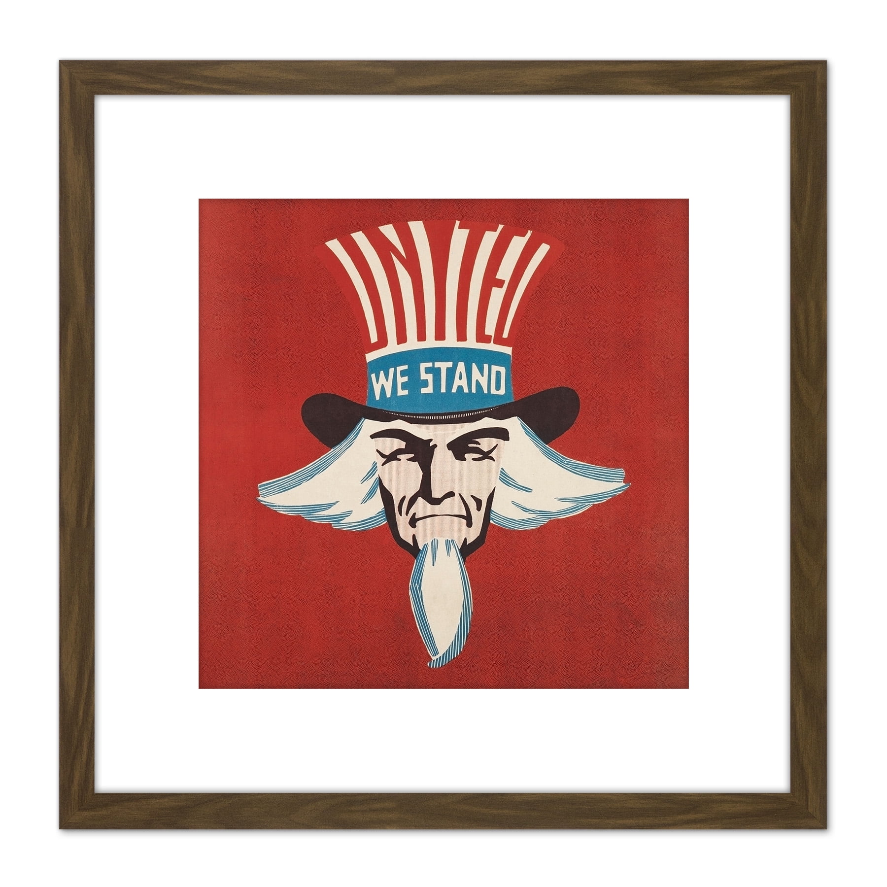 Forbell United We Stand Uncle Sam Sheet Music Cover 8X8 Inch Square Wooden Framed Wall Art Print ...