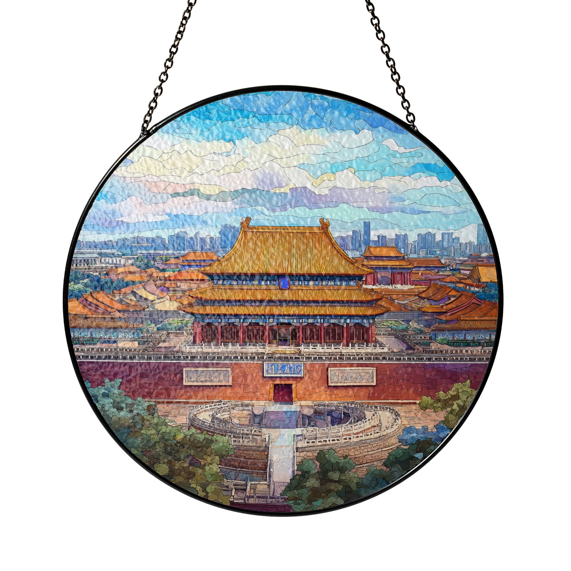 Forbidden City Stained Glass Suncatcher - Custom Name Beijing Landmark ...