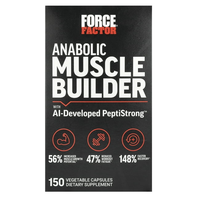 Force Factor Anabolic Muscle Builder With AI-Developed PeptiStrong, 150 ...