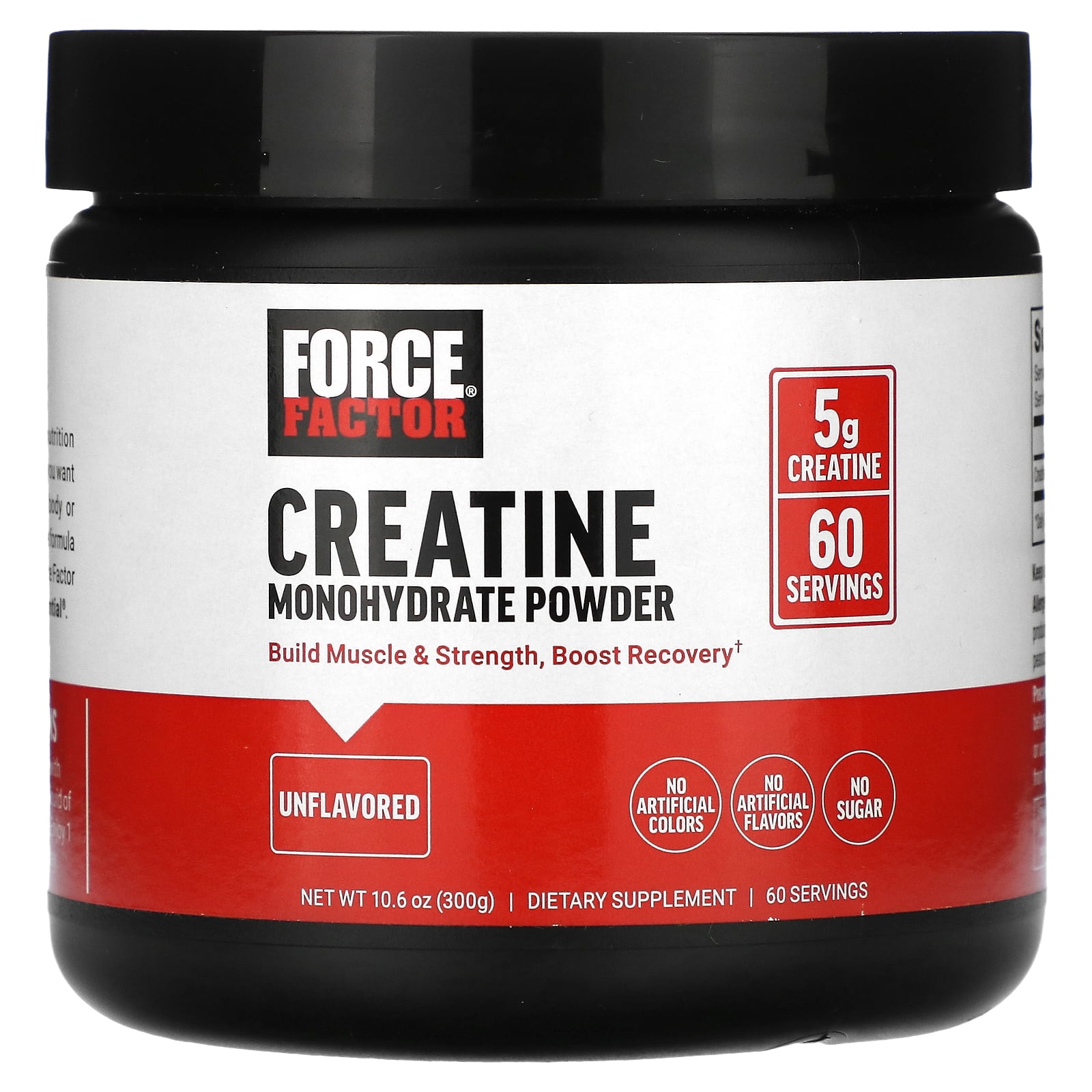 Force Factor Creatine Monohydrate Powder, Unflavored, 10.6 oz (300 g ...