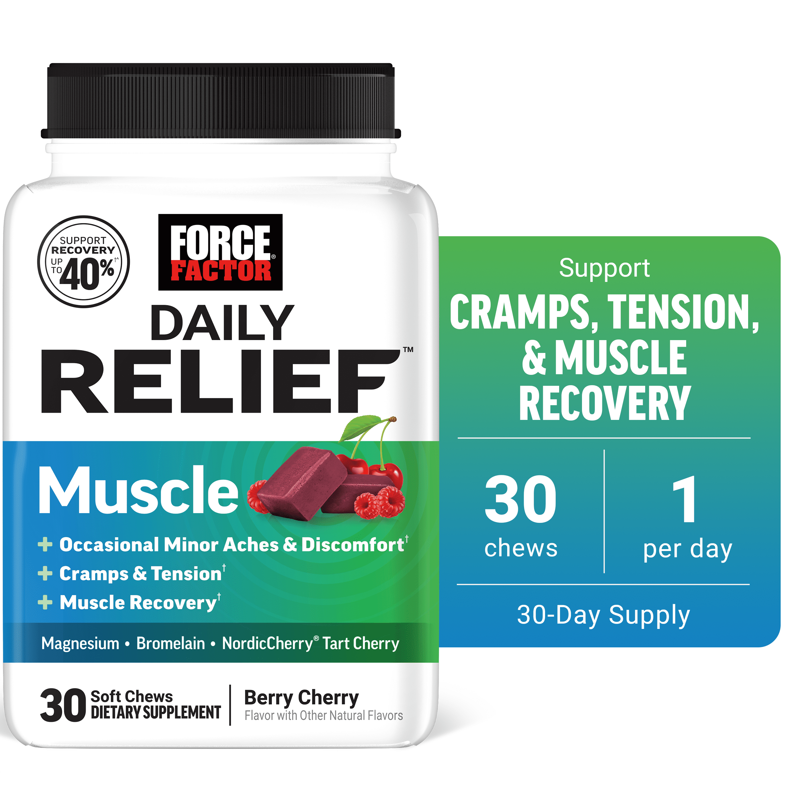 Daily Relief Muscle Support Supplement, Fast-Acting Formula, Magnesium ...