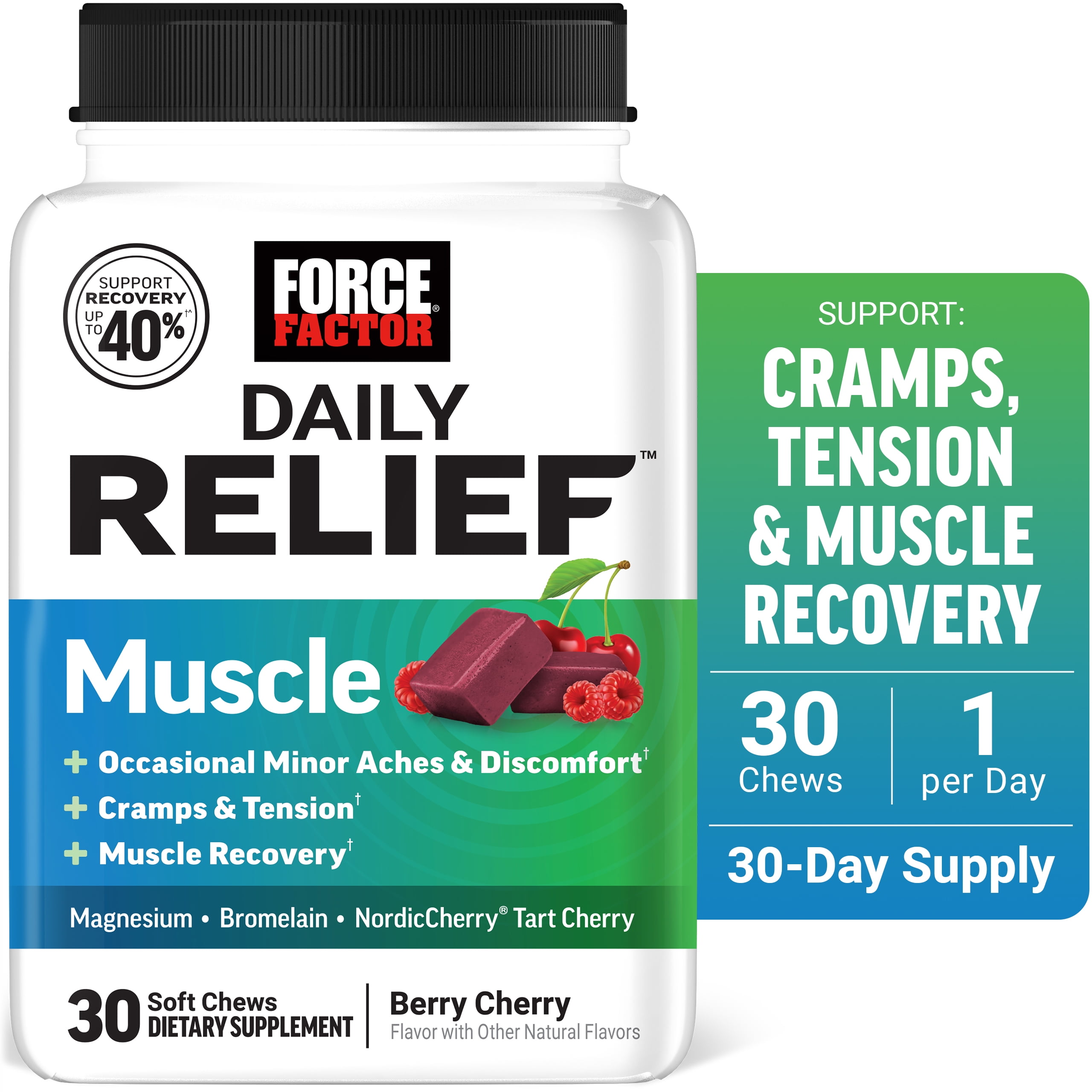 Force Factor Daily Relief Muscle Support Soft Chews, Fast-Acting ...