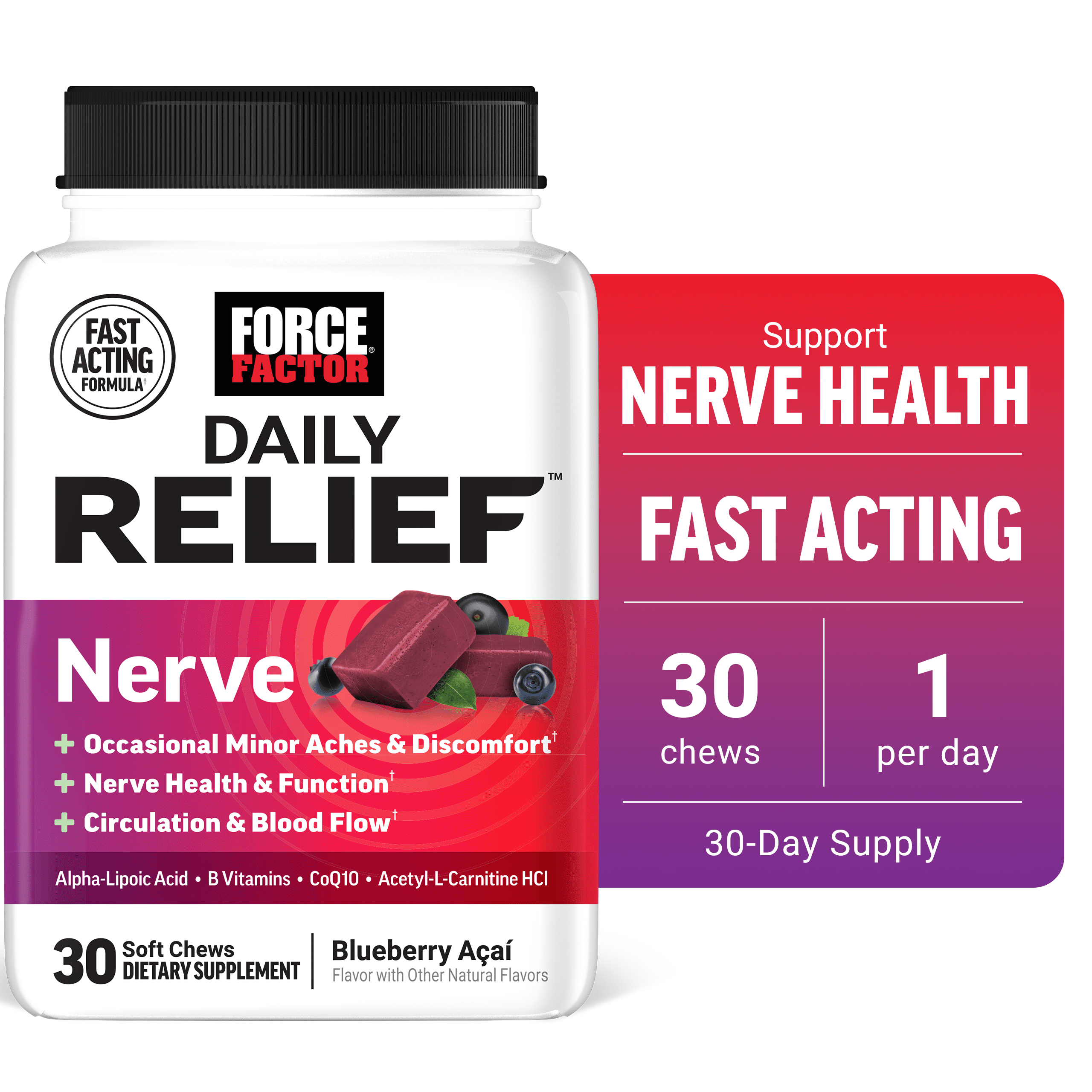 Daily Relief Nerve Supplement with Alpha Lipoic Acid, B Vitamins, CoQ10 ...