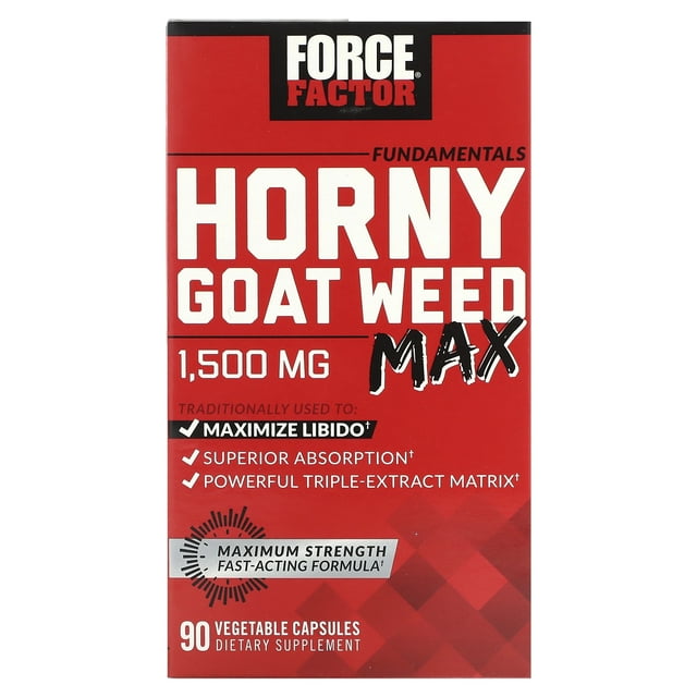 Force Factor Fundamentals Extra Strength Supplement, Horny Goat Weed Max, 1,500 mg, 90 Vegetable ...