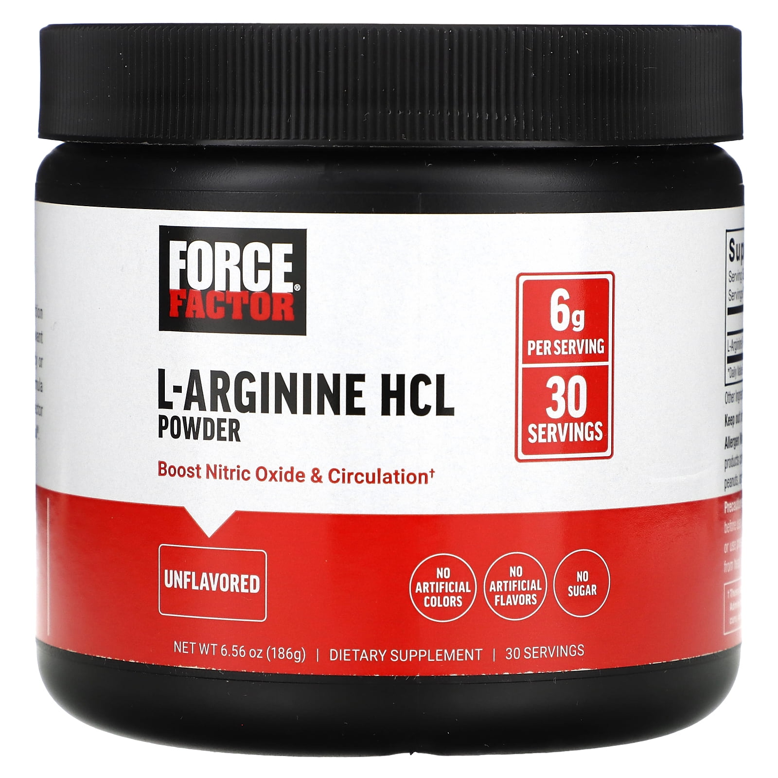 Force Factor L-Arginine HCL Powder, Unflavored, 6.56 oz (186 g ...