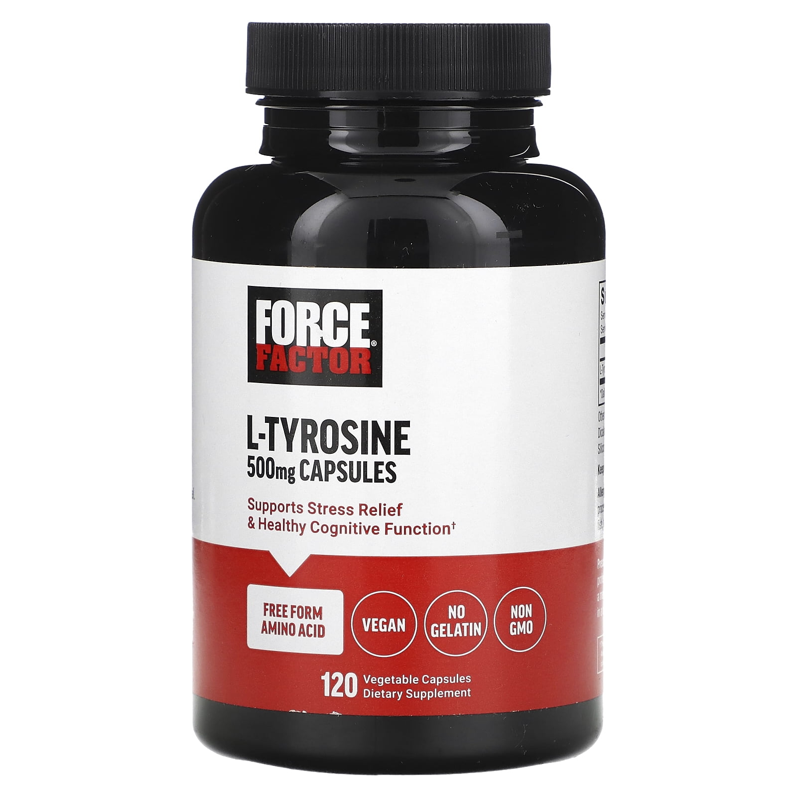 Force Factor L-Tyrosine, 500 mg, 120 Vegetable Capsules - Walmart.com