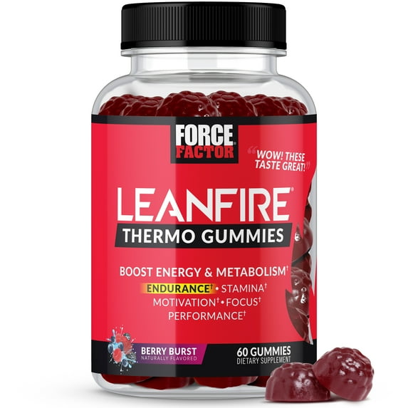 Force Factor LeanFire Thermo, Support Metabolism & Boost Energy, Fat Burner Gummies, Berry Burst ...