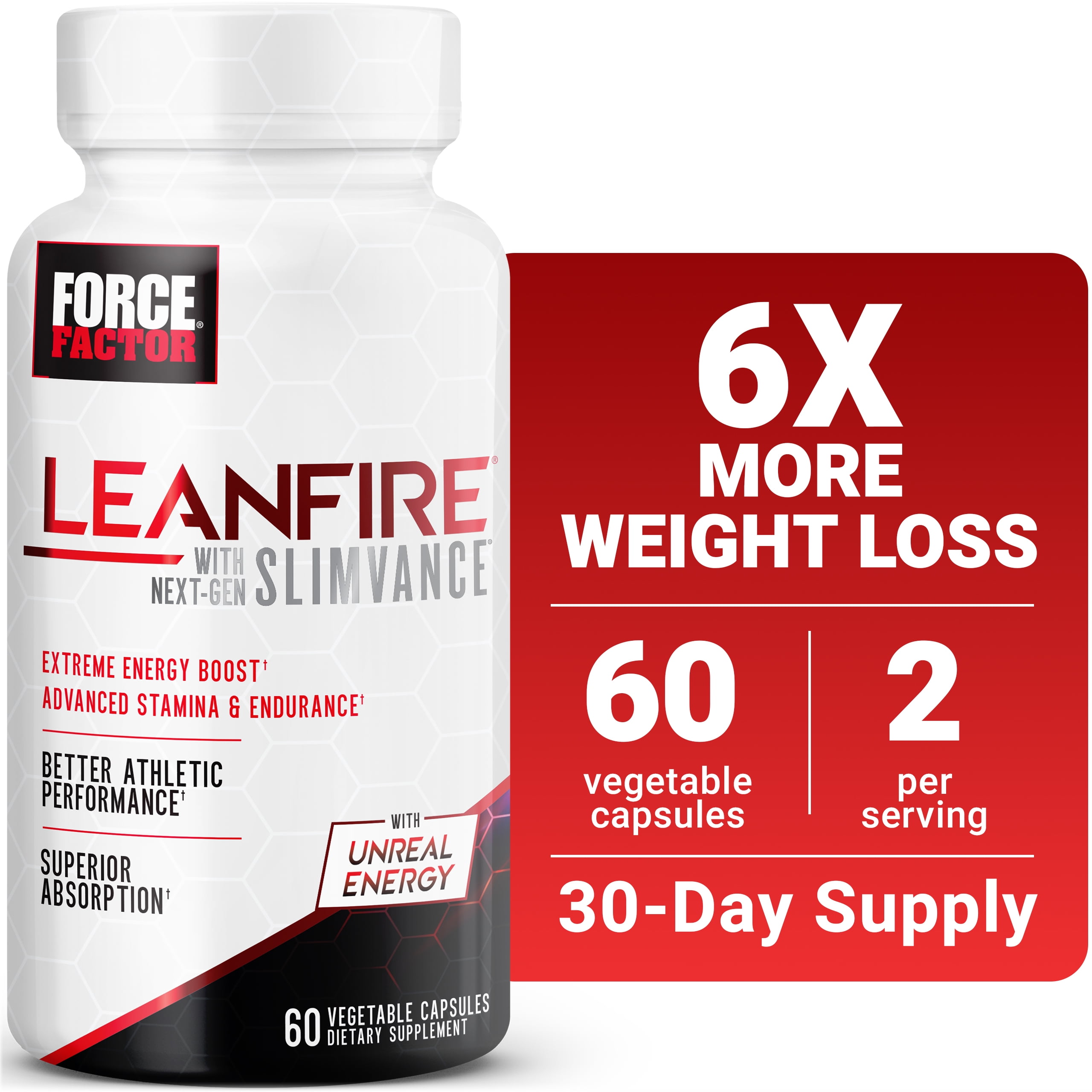 Force Factor LeanFire Energy Boosting Thermogenic Fat Burner Supplement ...