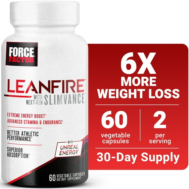 Force Factor LeanFire Energy Boosting Thermogenic Fat Burner Supplement ...