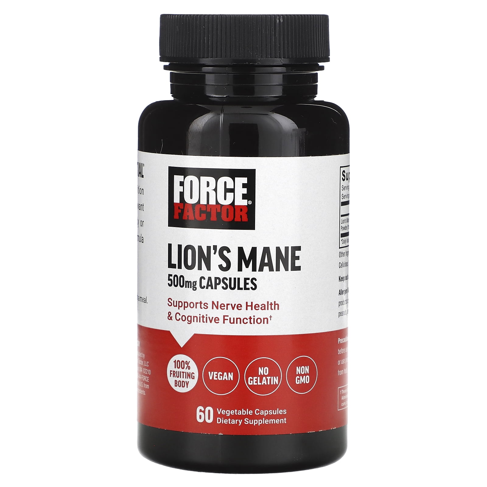 Force Factor Lion's Mane, 500 mg , 60 Vegetable Capsules - Walmart.com